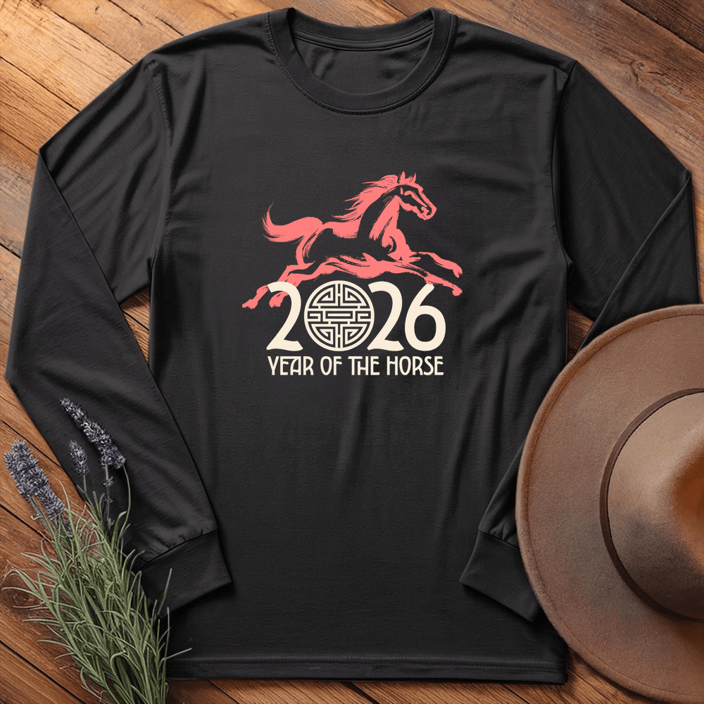 Year Of The Horse 10 - Long Sleeve - Black